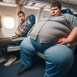 What to Do When Seated Next to a Fat Person on a Plane?